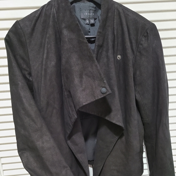Theory | Jackets & Coats | Theory Kenza Draped Collars Suede Jacket ...